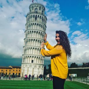 Ruby Murphy holding up the Leaning Tower of Pisa (1) copy | Penmen Press